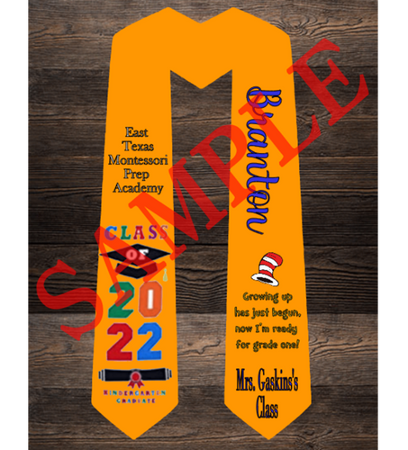 Custom Kinder Grad Stole | B-Squared Designs