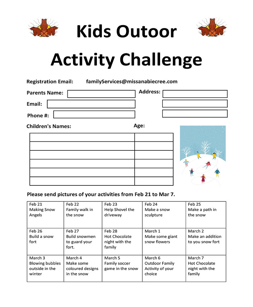 MCFN Kids Outdoor Activity Challenge Signup Sheet