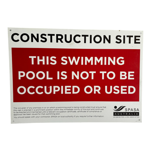 Construction Sign Construction Site Safety - PVC | Aust Pools & Product