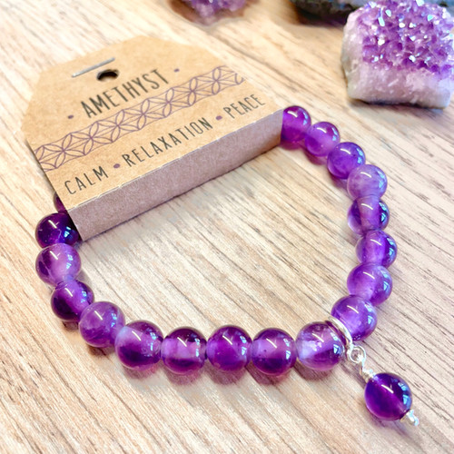 Crystal Power Bracelet with Matching Crystal Charm | High Vibe Alignment