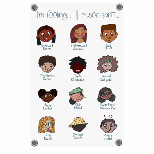 11" x 17" - Bilingual Eng/Haitian Creole Feelings Chart - PVC Art ...