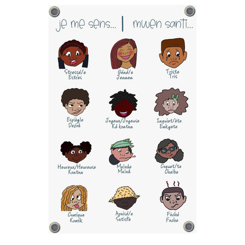 11" x 17" - Bilingual French/Haitian Creole Feelings Chart - PVC | Isse ...