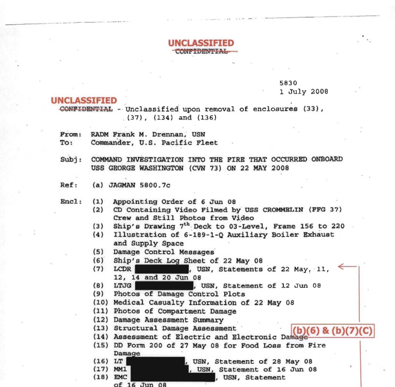 USS George Washington (CVN 73) 2008 Fire Investigation Report | NR-HA.org