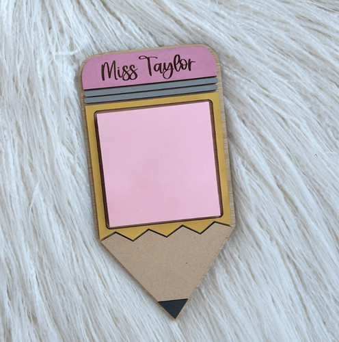 Personalised wooden sticky note holder- Teachers gift | Infiniti Creations