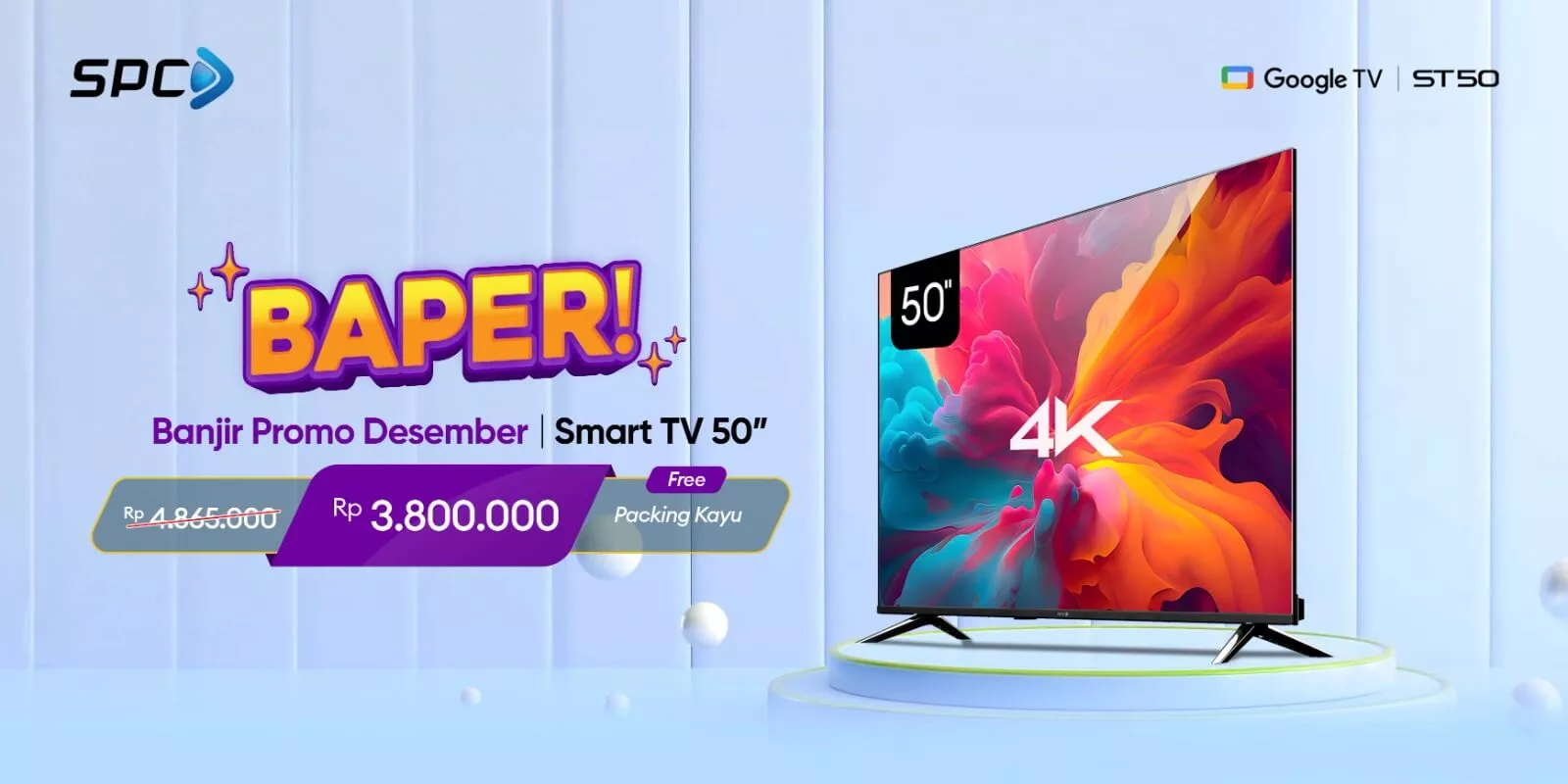 SPC Indonesia | Promo Google Smart TV 4K Terbaik & Termurah Ukuran 65" 55" 50" 43" 32" Inch