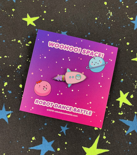 Commander Kitty Rocket Ship Enamel Pin By Robot Dance Battle | For Mew
