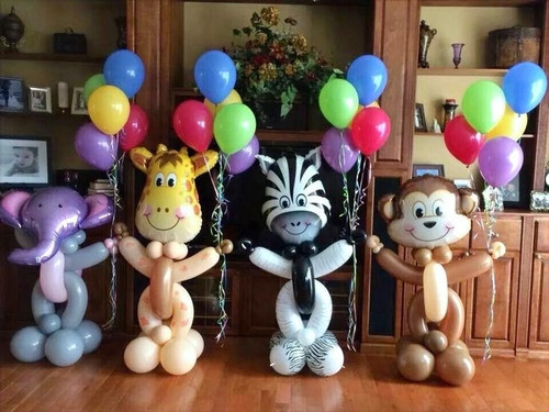 4 AFRICAN ANIMALS WITH HELIUM BALLOONS | Olga Balloons