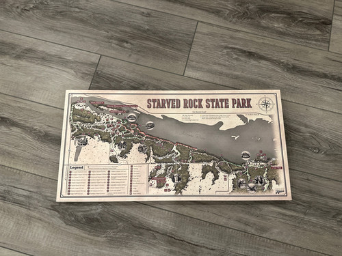Starved Rock Map Wooden Display | Starved Rock Hikers