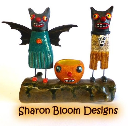 Sculpture Art Objects Halloween Anthropomorphic Orange Pumpkin BOO Pail ...