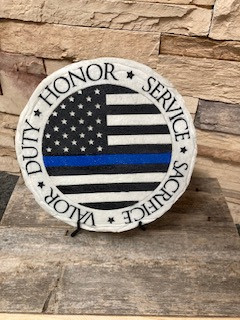 Police officer stone with stand | Cedar Floral