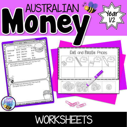 Australian Money Worksheets Year 1/2 | Bee Happy Teaching