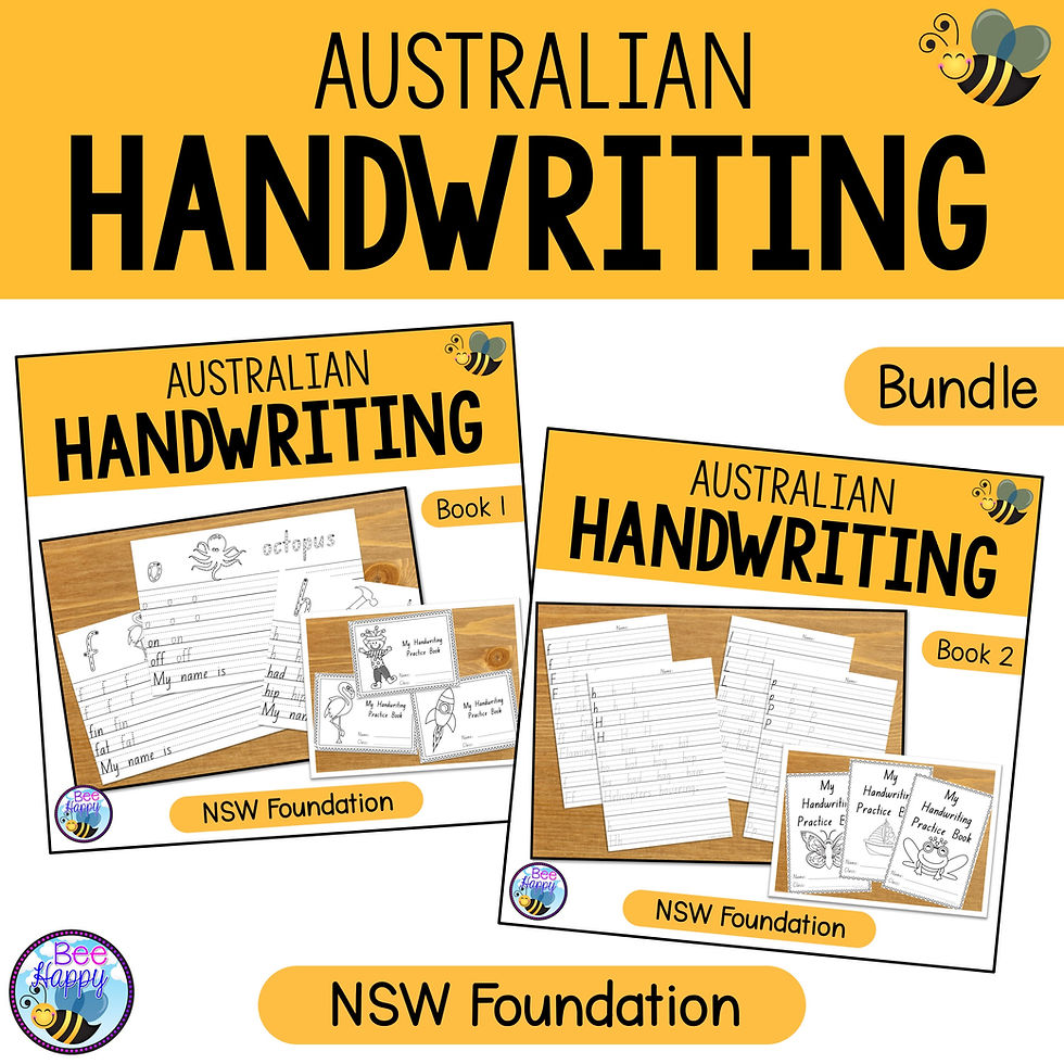 Australian Handwriting Practice Book 1 and 2 NSW Foundation Bundle ...