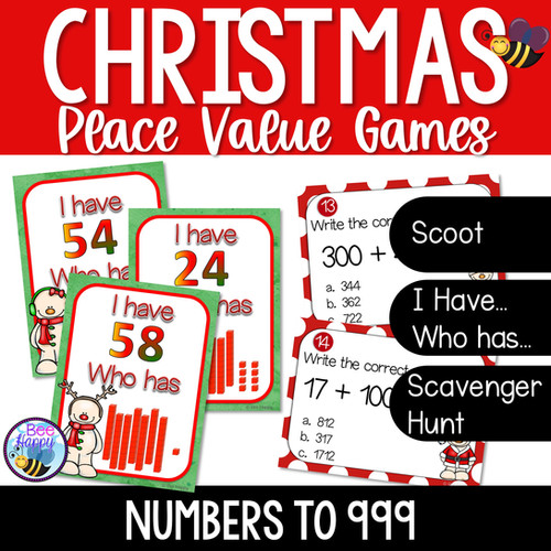 Christmas Place Value Games | Bee Happy Teaching