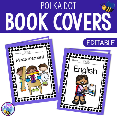 Editable Book Covers | Polka Dot | Bee Happy Teaching