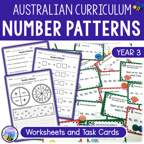 Australian Curriculum Year 3 Maths Number Patterns Worksheets and Task ...