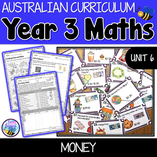 Australian Curriculum Year 3 Maths Money Worksheets and Task Cards ...