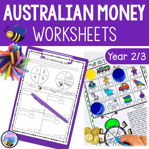 Australian Money Worksheets Year 2/3 | Bee Happy Teaching