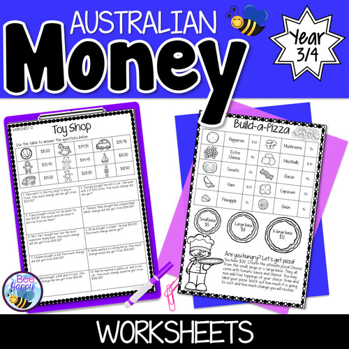 Australian Money Worksheets Year 3/4 | Bee Happy Teaching