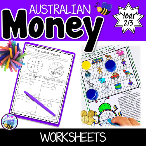 Australian Money Worksheets Year 2/3 | Bee Happy Teaching