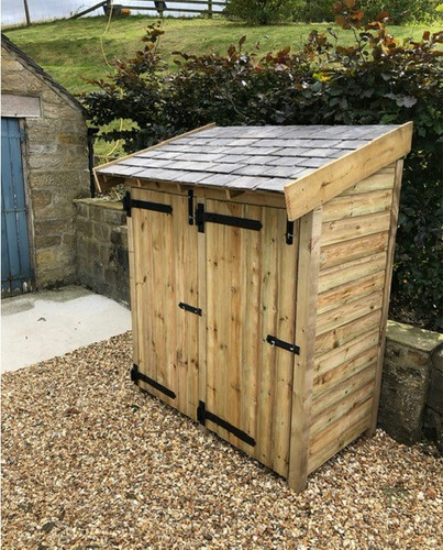 Premium Two Bay Bin Store with Reclaimed Slate Roof - Frank & Pig
