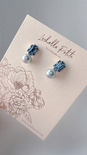 Tanzanite Blue Luxe Light Blue Akoya | Lechelle Petite