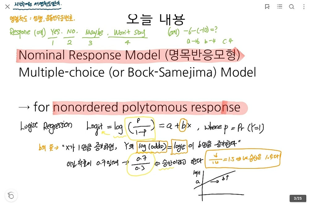명목반응모형 Nominal Response Model