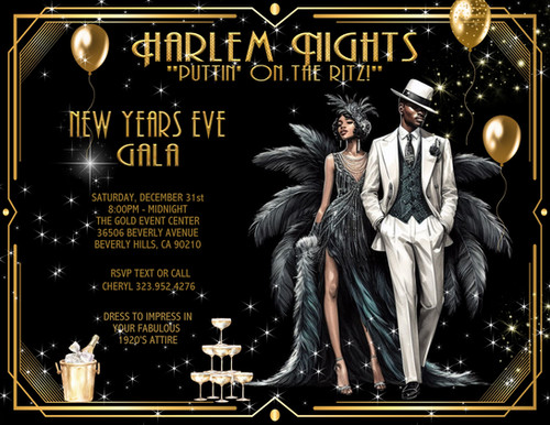 Harlem Nights New Year's Party II Invitation (sold in sets of 10 ...