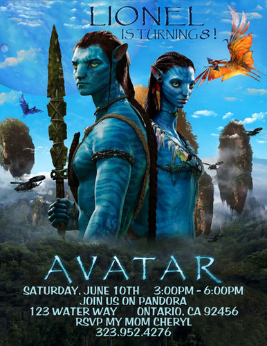 Avatar Water Birthday Invitation #2 (sold in sets of 10) | Cheryl's ...