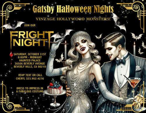 Silver Screen Vampire Invitation (sold in set of 10) | Cheryl's Invitations