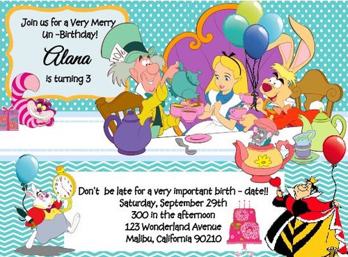 Alice "Unbirthday" Children Tea Party Invitation (sold in sets of 10 ...