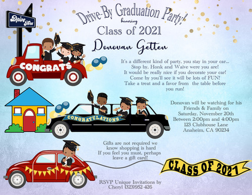 #3 Drive-By Graduation Invitation (sold in sets of 10) | Cheryl's ...