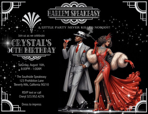 Harlem Nights Scarlet Party Invitation (sold in sets of 10) | Cheryl's ...
