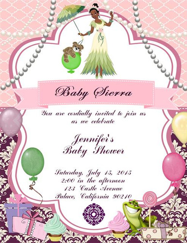 Frog Baby Shower Invitations Printable Templates Princess And The Frog