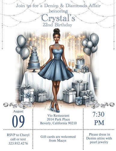 Denim & Diamonds 12 Party Invitation (sold in sets of 10) | Cheryl's ...