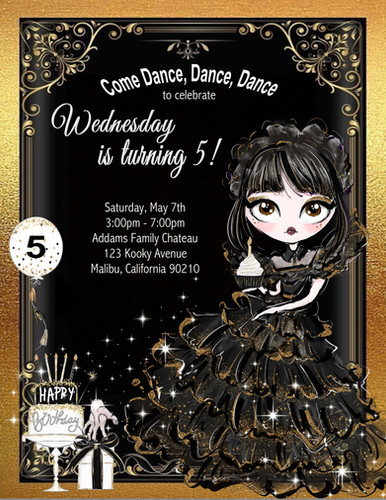 Wednesday Birthday Dance Invitation (sold in 10) | Cheryl's Invitations