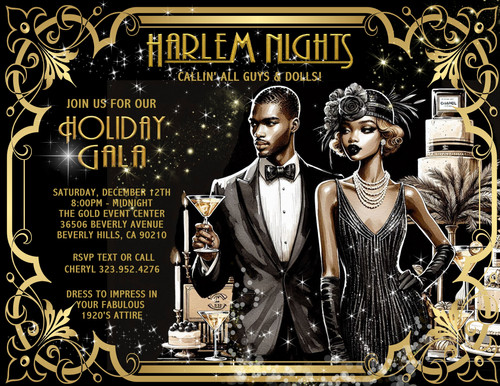 Harlem Nights Holiday Gala Invitation (sold in set of 10) | Cheryl's ...