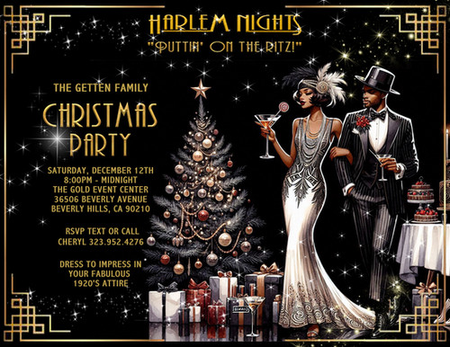 Harlem Nights "Puttin on the Ritz" Christmas Party Invitation (sold in ...