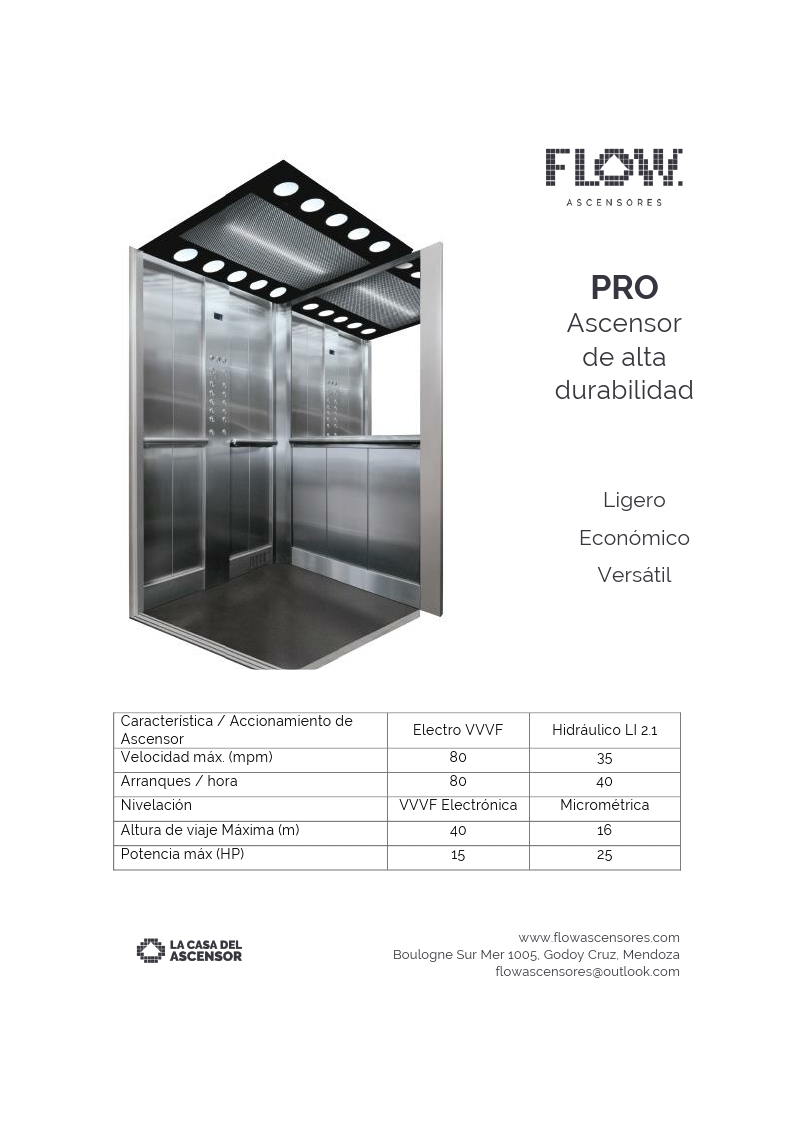 Catálogo de Ascensor | Flow Ascensores