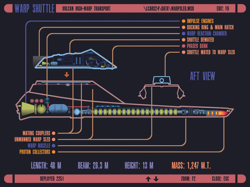 Vulcan Warp Shuttle LCARS display base | Cozmicscalemodels