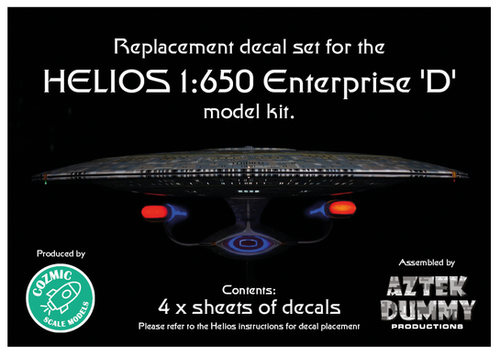 1:650 Enterprise 'D' decal sheets | Cozmicscalemodels