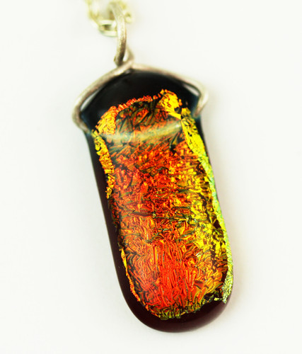 Red Sunshine Sparkle Medium Pendant | fusioninglass