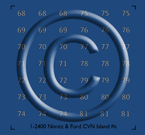 CVN Island Numbers Nimitz & Ford Classes | flightdeckdecals2400