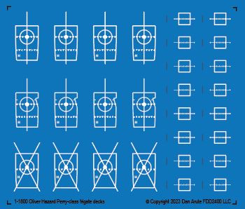 USN and Et Al. OH Perry class FFG decks 1-1800 scale | flightdeckdecals2400