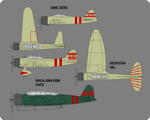 CV Kaga Carrier Div 1 Air Wing: Zeros, Vals, Kates 6mm ...