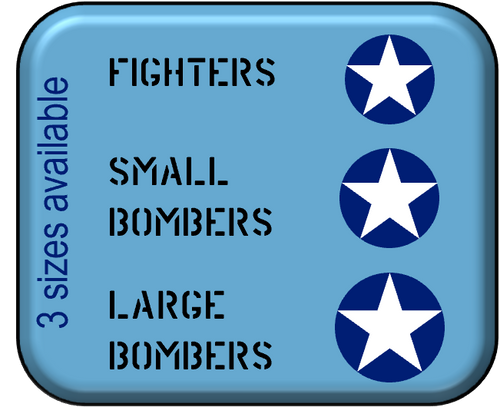 1-200 USA white star roundel 1942-1943, 3 different size sheets ...