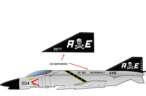 VFA-84 - callsign: "Jolly Rodgers" F4 Phantoms | flightdeckdecals2400