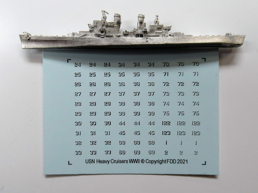 1/2400 scale WWII naval ship hull number decals