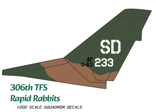 1-200 306thTFS "Rapid Rabbits" F-100 Super Sabres | flightdeckdecals2400