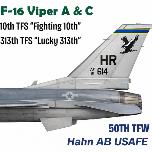 1-200 10th & 313th TFS F-16 Hahn AB 1980s | flightdeckdecals2400