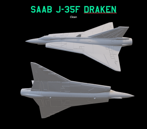 Saab J-35F Draken Clean | flightdeckdecals2400